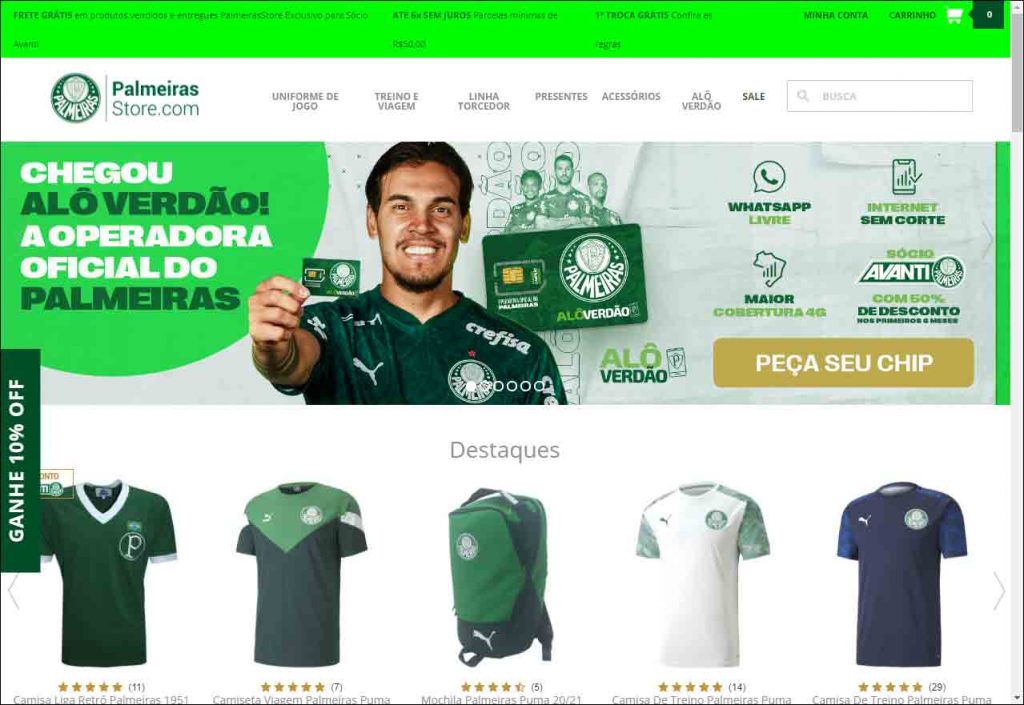 Loja virtual do Palmeiras: analisando o e-commerce do Verdão